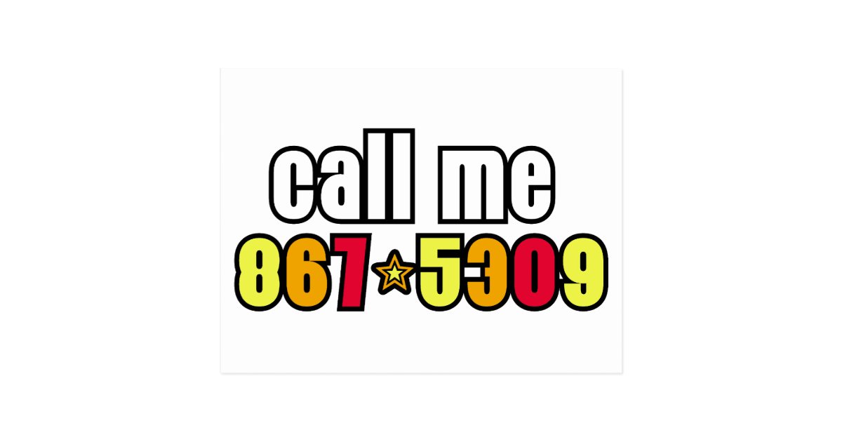 867-5309 POSTCARD | Zazzle.com