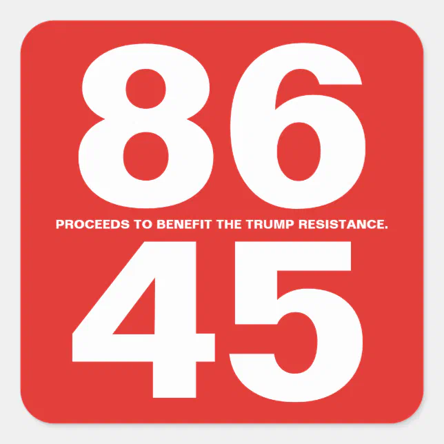 86 45 (Trump Resistance) Sticker | Zazzle