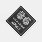86th Birthday: Art Deco Inspired Look "86" + Name Napkins | Zazzle