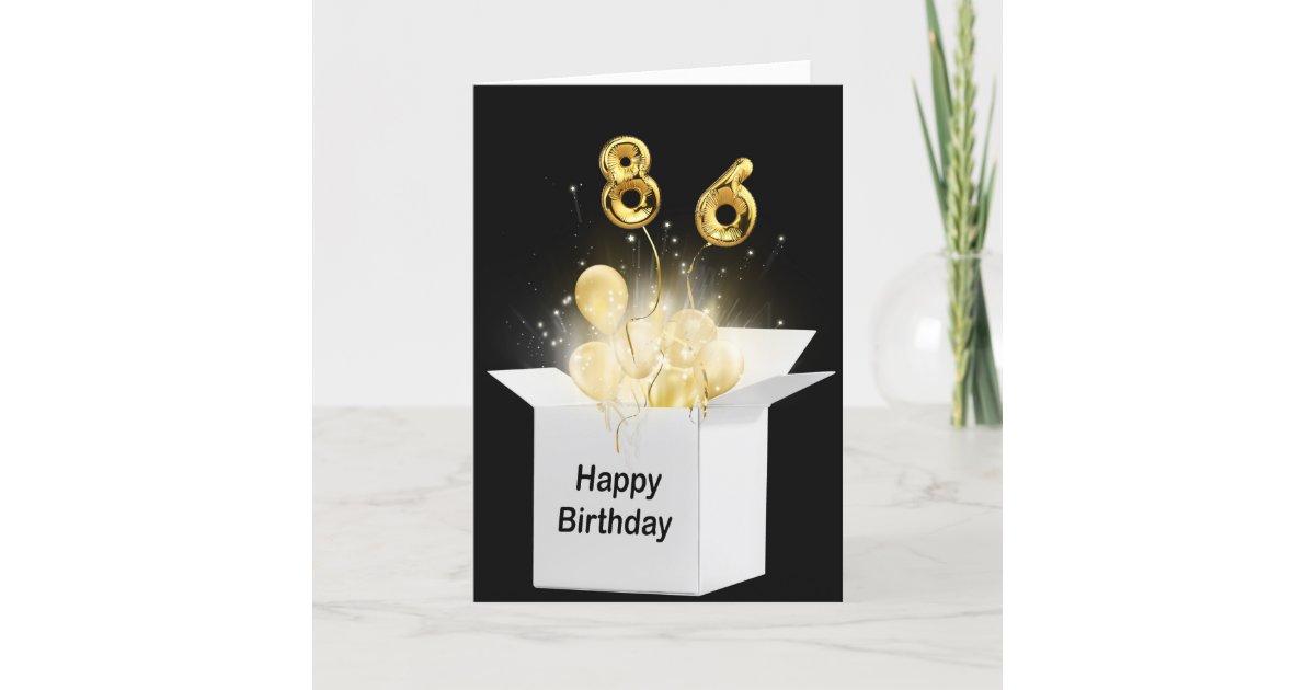 86th Birthday Balloons In White Box Card | Zazzle