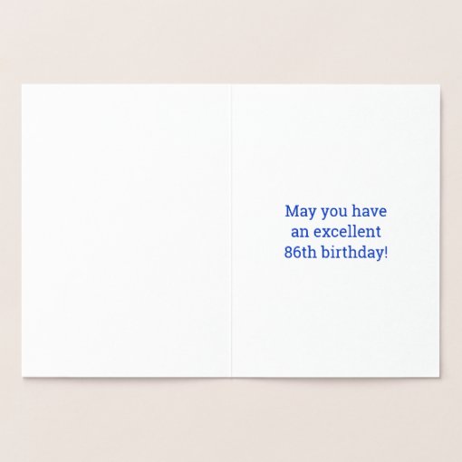 86th Birthday: Bold "86 YEARS OLD!" Gold Foil Card | Zazzle
