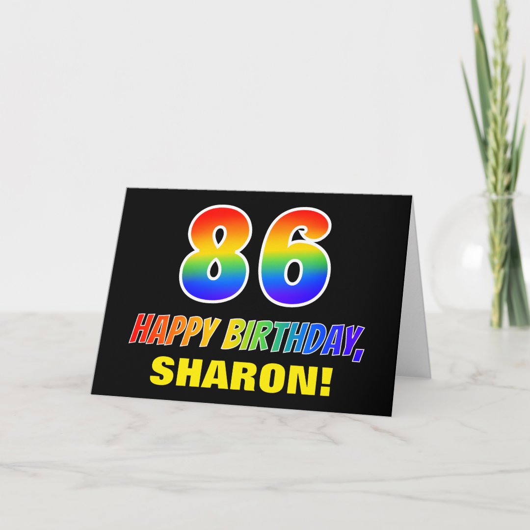 86th Birthday: Bold, Fun, Simple, Rainbow 86 Card | Zazzle