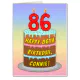 86th Birthday: Fun Cake & Candles, w/ Custom Name Card | Zazzle