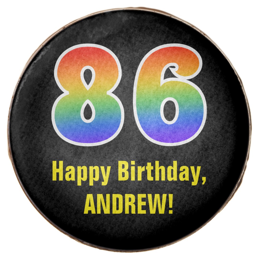 86th Birthday - Rainbow Spectrum Pattern Number 86 Chocolate Covered ...