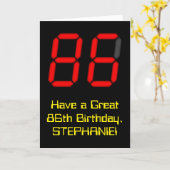 86th Birthday: Red Digital Clock Style "86" + Name Card | Zazzle