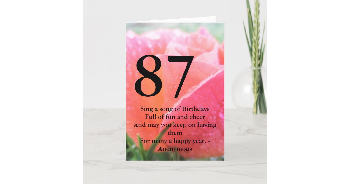 87th Birthday Card | Zazzle