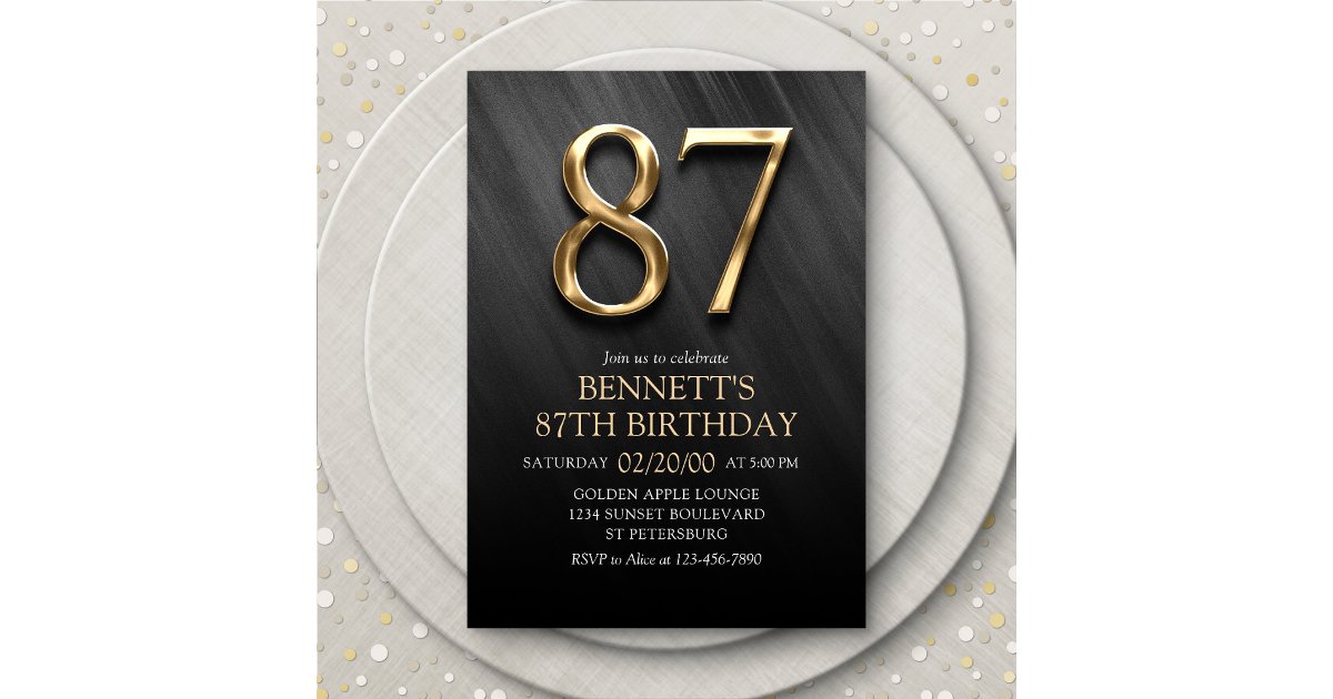 87th Birthday Invitation | Zazzle