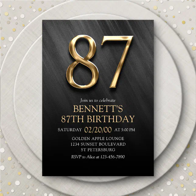 87th Birthday Invitation | Zazzle