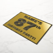 87th Birthday Party — Bold, Faux Wood Grain Text Foil Invitation | Zazzle