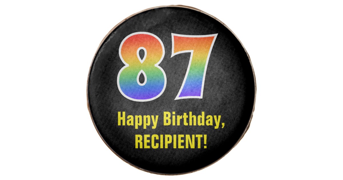 87th Birthday - Rainbow Spectrum Pattern Number 87 Chocolate Covered ...