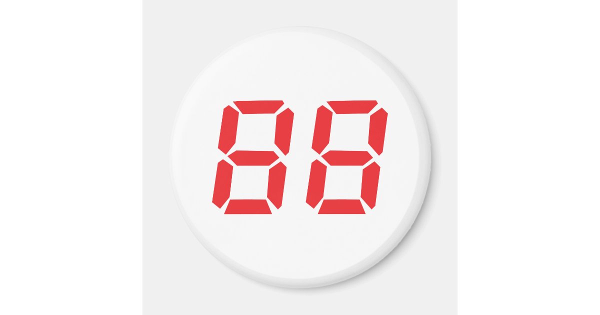88 eighty-eight red alarm clock digital number magnet | Zazzle