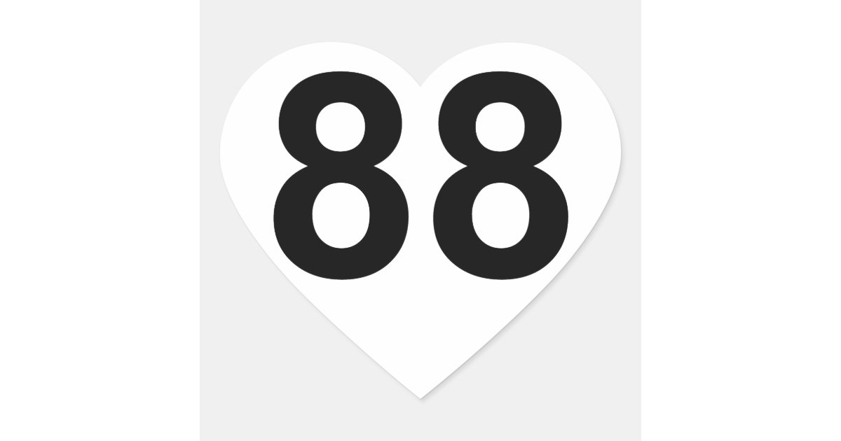88 Number Eighty eight Heart Sticker Zazzle 88-number-eighty-eight-heart-sticker-zazzle
