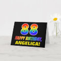 88th Birthday: Bold, Fun, Simple, Rainbow 88 Card | Zazzle