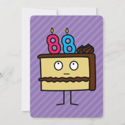 88th Birthday Cake with Candles Invitation | Zazzle