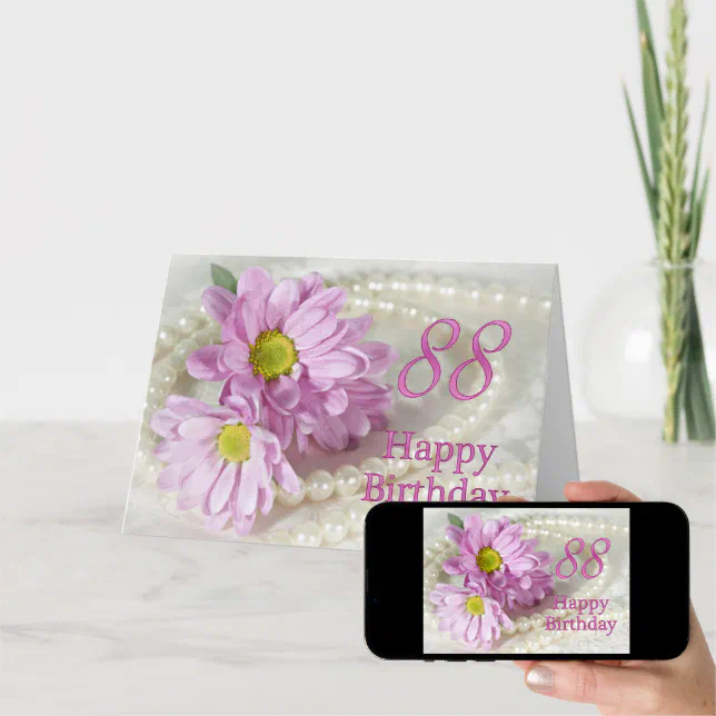 88th Birthday card with daisies | Zazzle