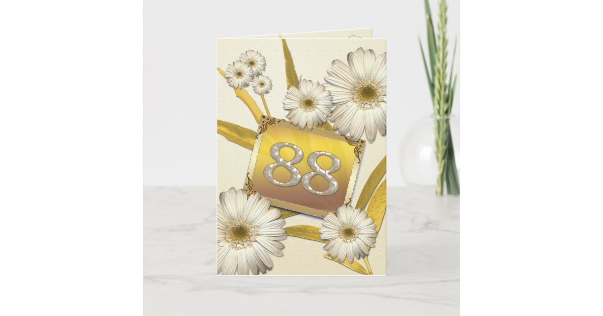 88th Birthday card with daisies. | Zazzle