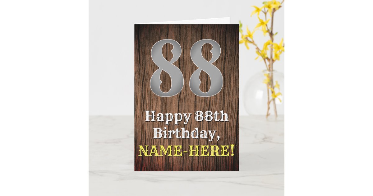 88th Birthday: Country Western Inspired Look, Name Card | Zazzle