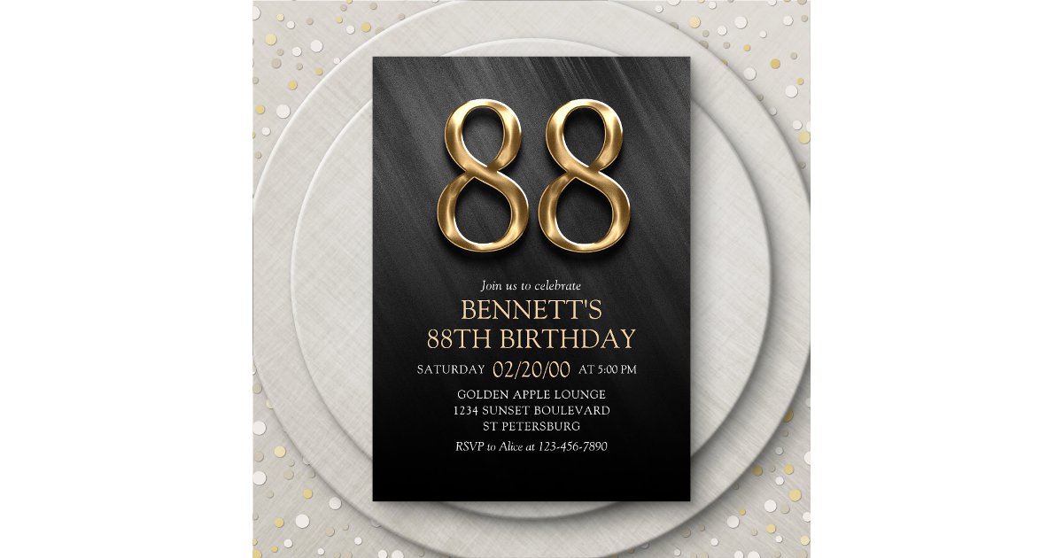 88th Birthday Invitation | Zazzle