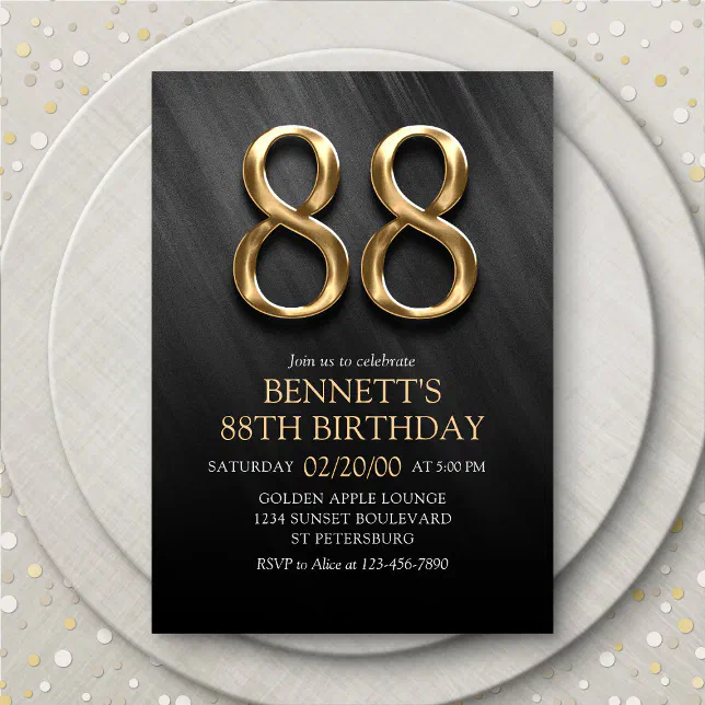 88th Birthday Invitation | Zazzle