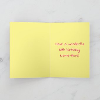 88th Birthday: Pink Stripes & Hearts, Rainbow # 88 Card | Zazzle
