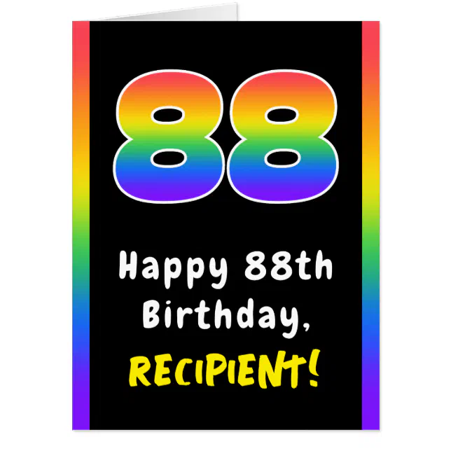 88th Birthday: Rainbow Spectrum # 88, Custom Name Card | Zazzle
