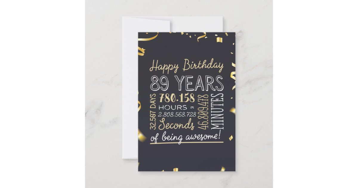 89th Birthday Card - 89 Years of being Awesome | Zazzle
