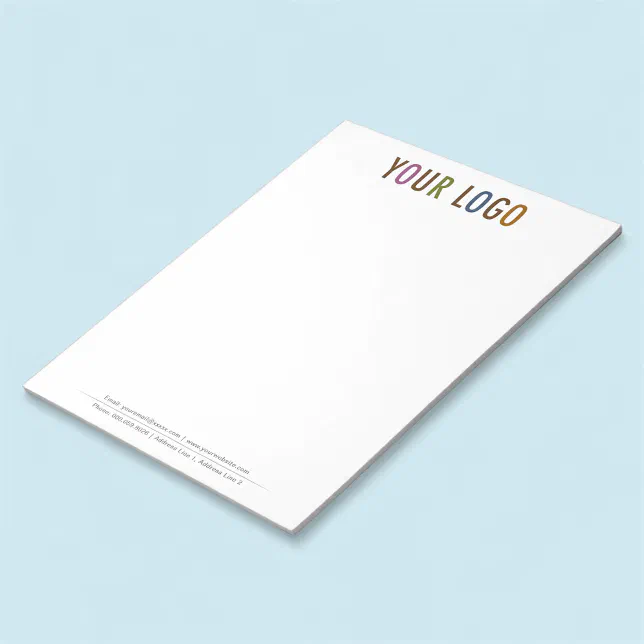 8.5 x 11 Letter Size Notepad Custom Business Logo | Zazzle
