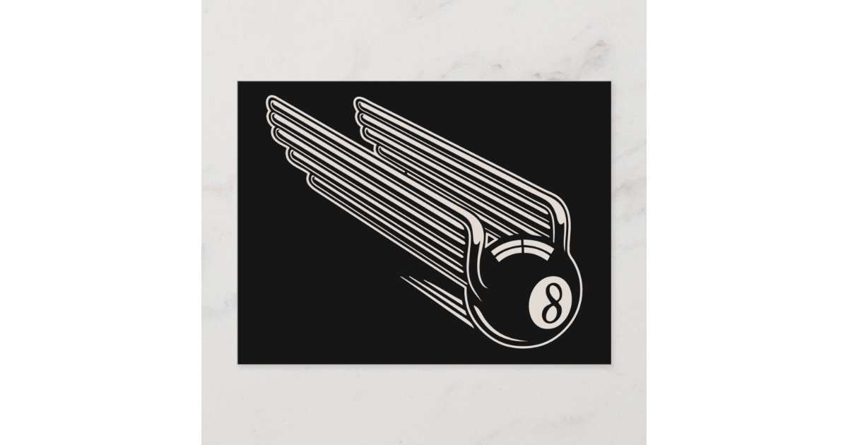 8-Ball - Aero Wings Postcard | Zazzle
