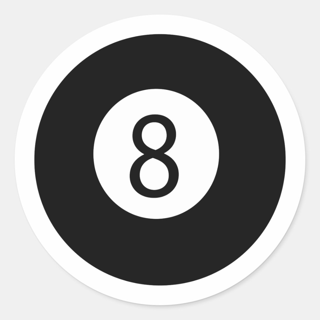 8 Ball Classic Round Sticker | Zazzle