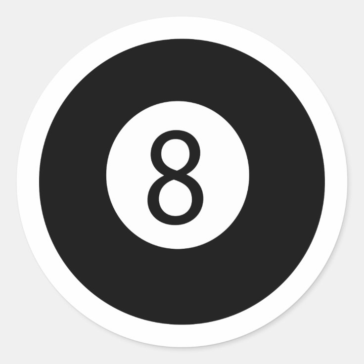 8 Ball Classic Round Sticker | Zazzle