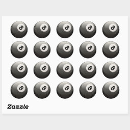 8 BALL CLASSIC ROUND STICKER | Zazzle