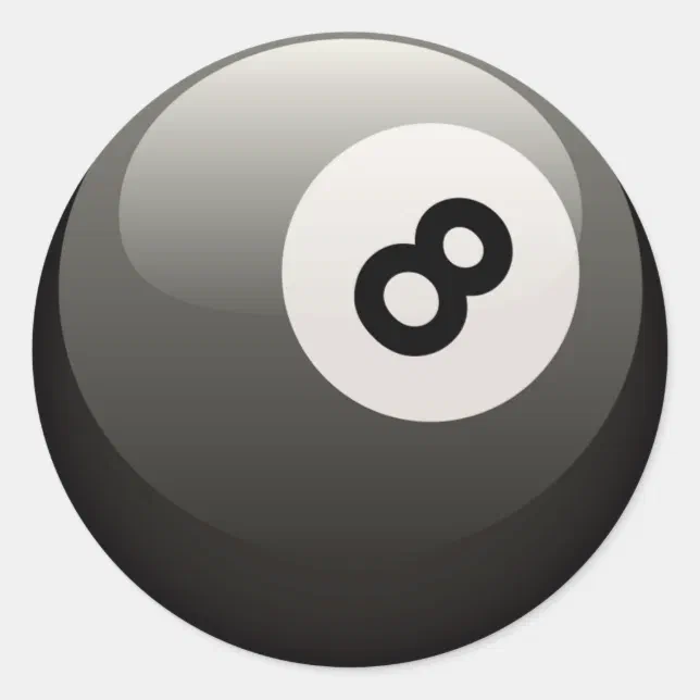 8 BALL CLASSIC ROUND STICKER | Zazzle