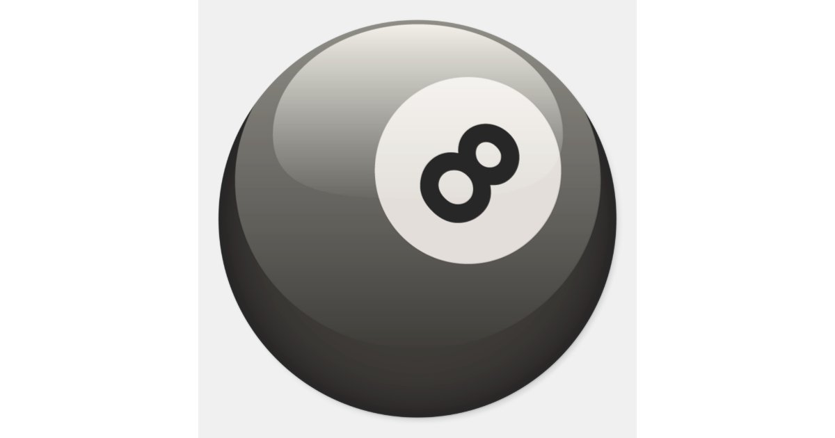 8 BALL CLASSIC ROUND STICKER | Zazzle