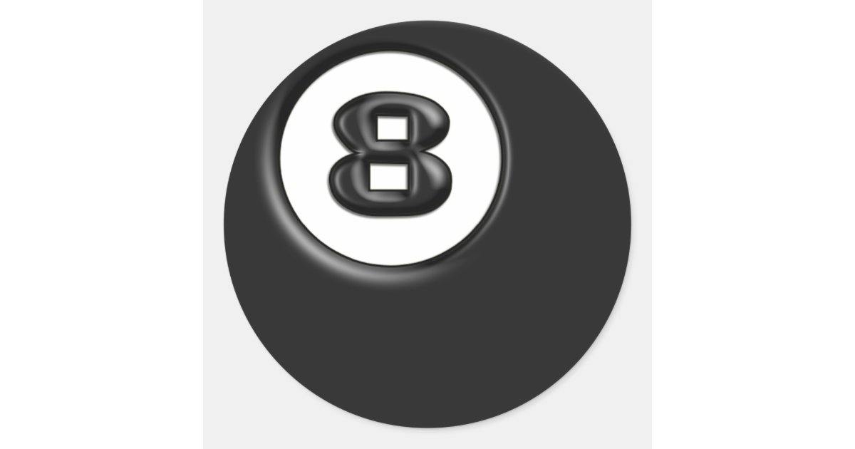 8 BALL CLASSIC ROUND STICKER | Zazzle
