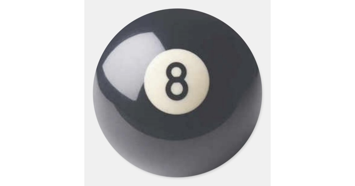 8 ball classic round sticker | Zazzle