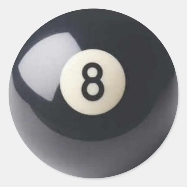 8 ball classic round sticker | Zazzle