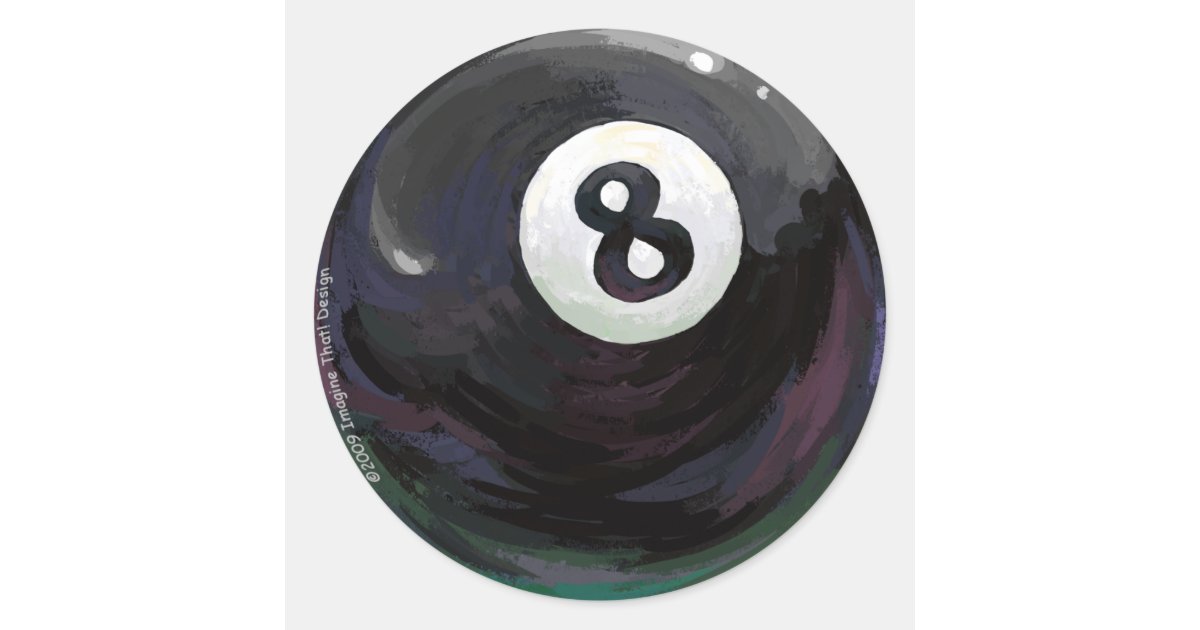 8 Ball Classic Round Sticker | Zazzle
