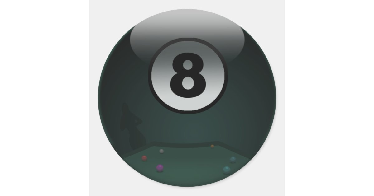 8-Ball Classic Round Sticker | Zazzle
