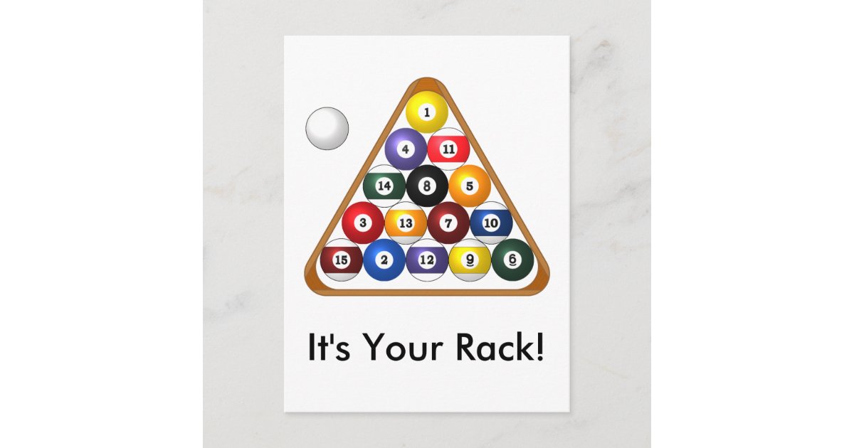 8-ball Rack postcard | Zazzle