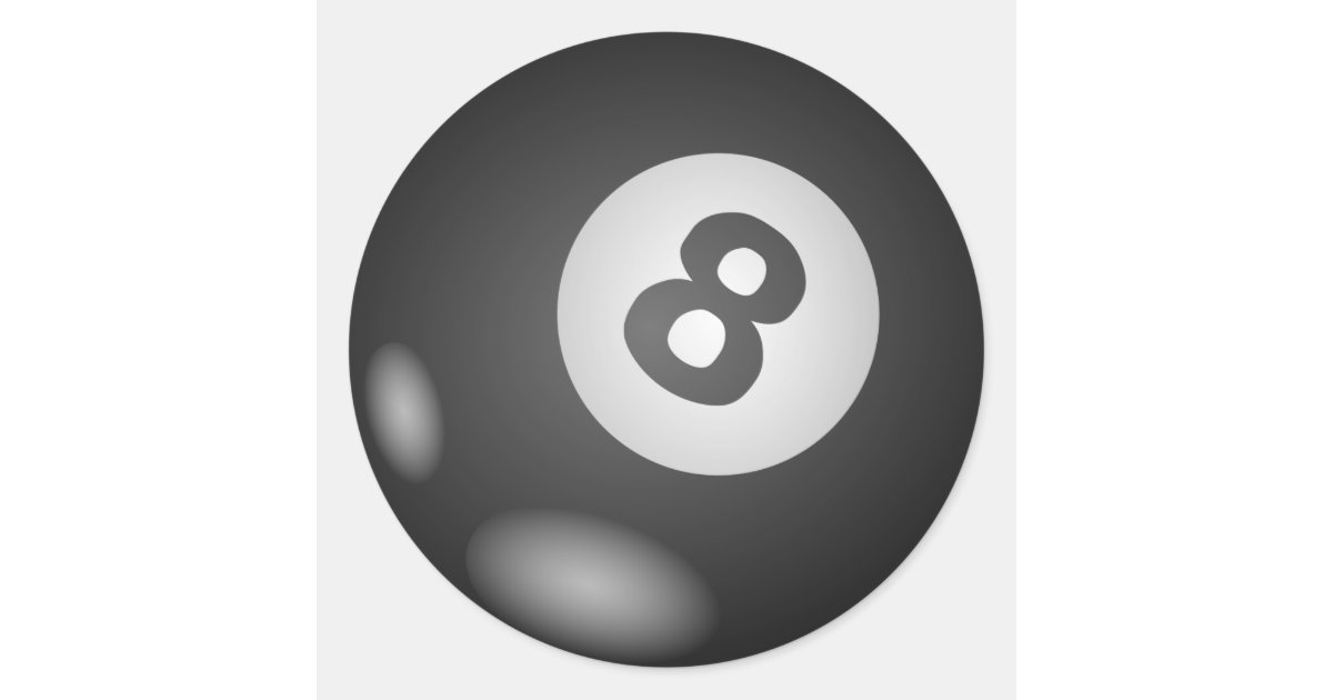 8 Ball Round Stickers | Zazzle
