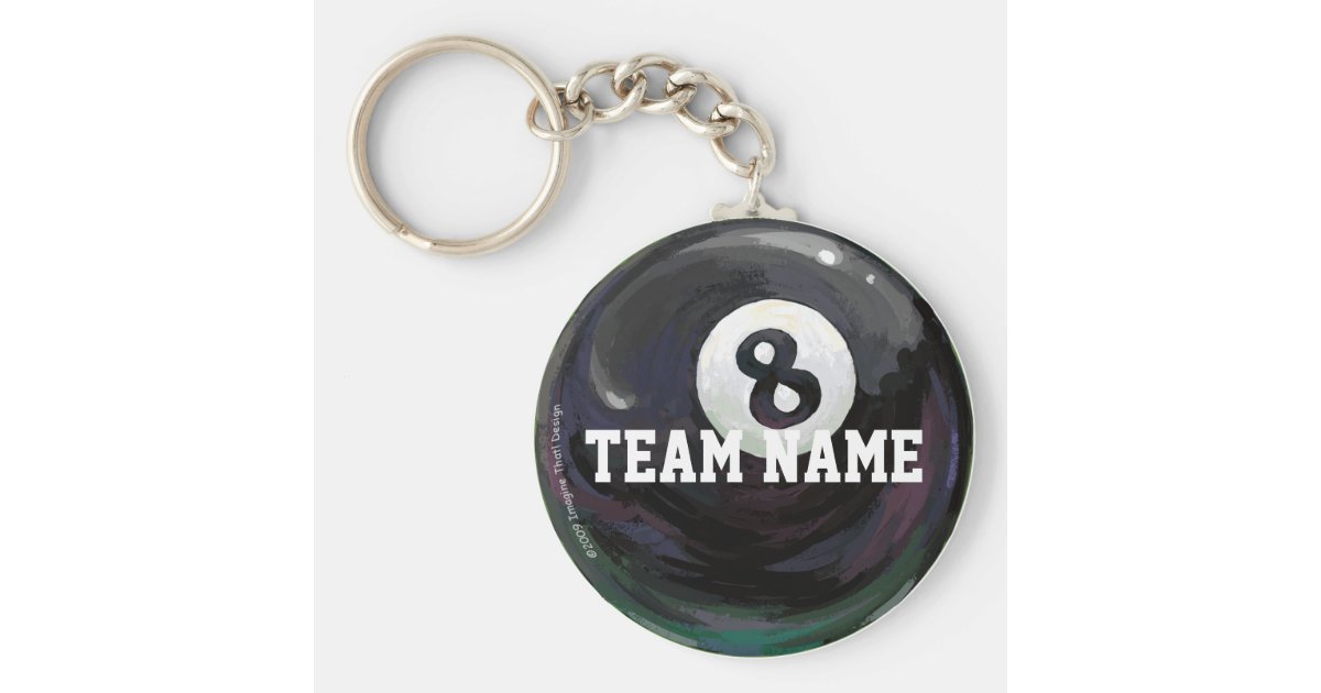 8 Ball Team Name Key Chain | Zazzle.com