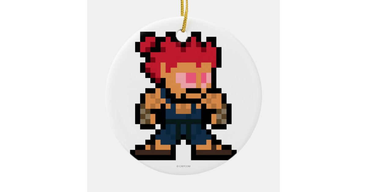 8-Bit Akuma Ceramic Ornament | Zazzle