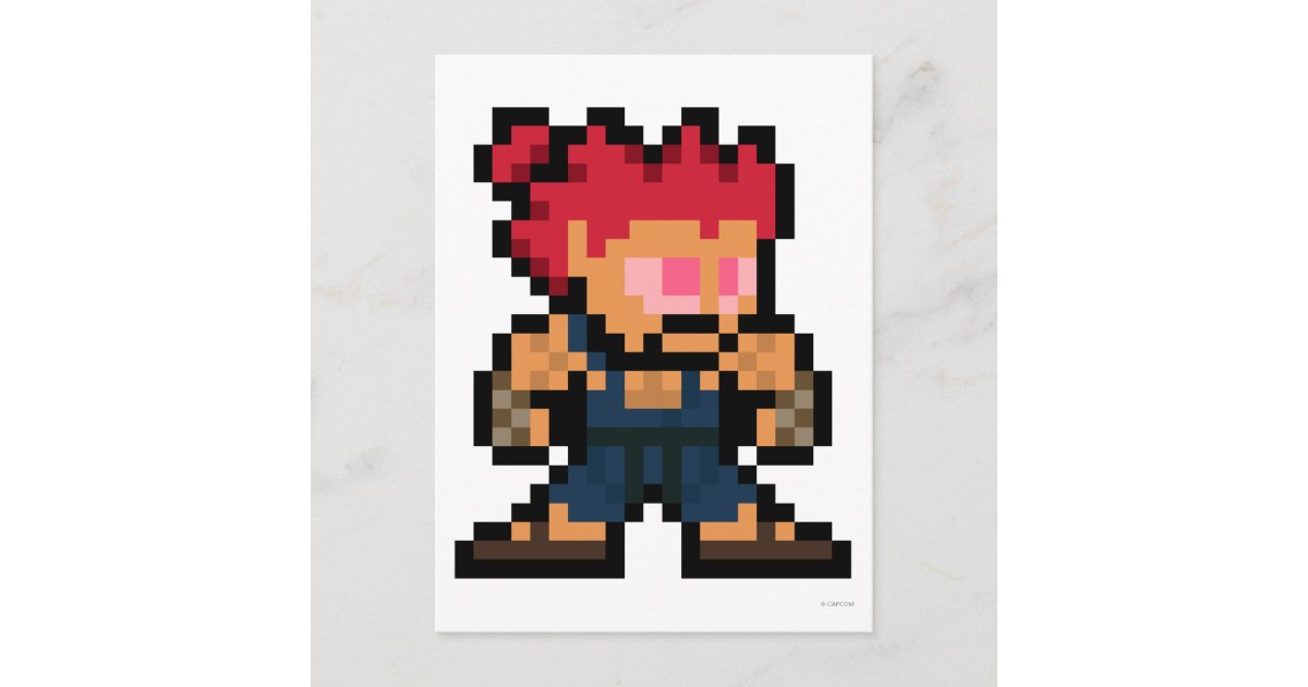 8-Bit Akuma Postcard | Zazzle