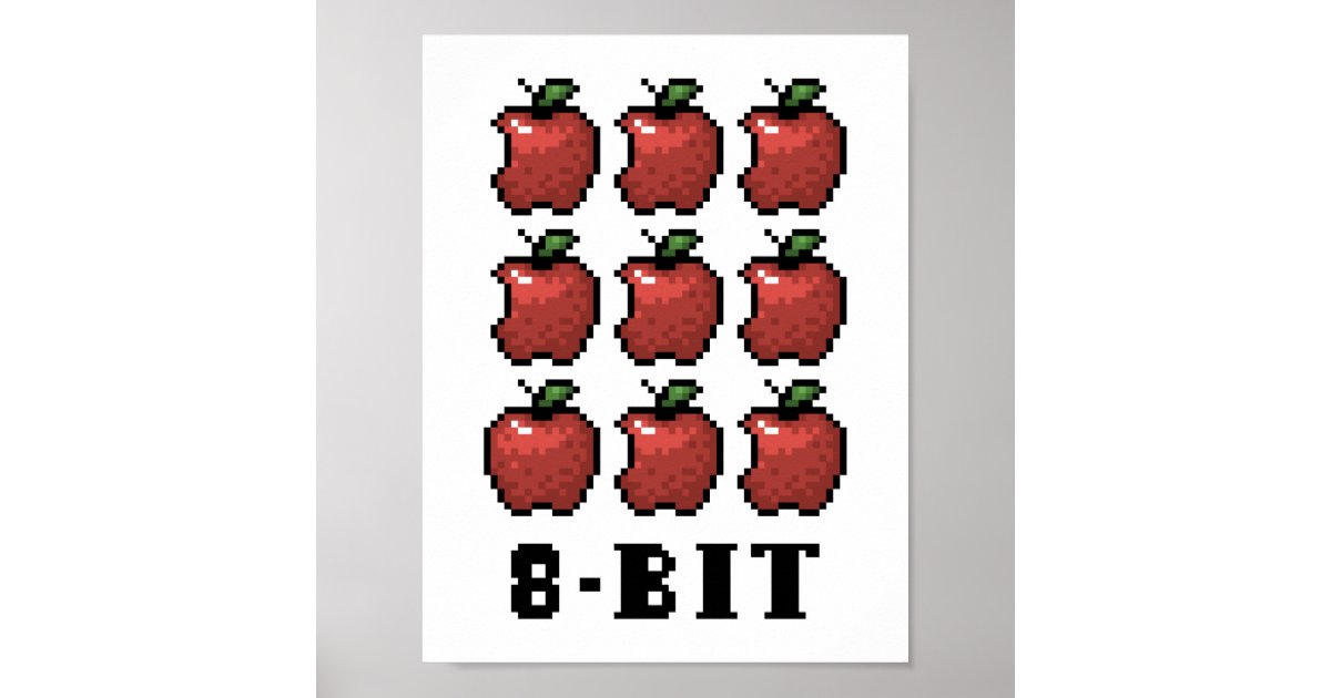 8-Bit Apples Pixel Art Print | Zazzle