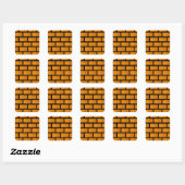 8 Bit Brick Wall Square Sticker | Zazzle