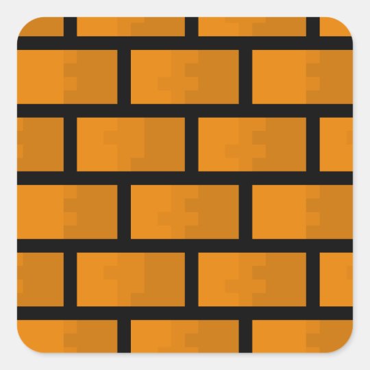 8 Bit Brick Wall Square Sticker | Zazzle.com