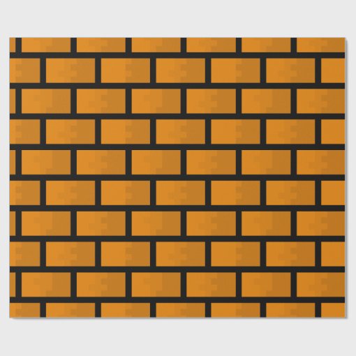 8 Bit Brick Wall Wrapping Paper | Zazzle