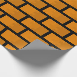 8 Bit Brick Wall Wrapping Paper | Zazzle