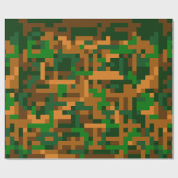 8 Bit Camouflage Wrapping Paper | Zazzle