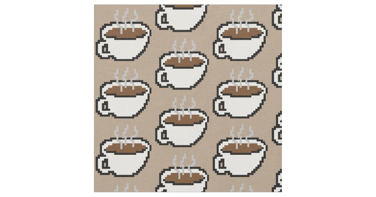 8-bit Coffee Fabric | Zazzle